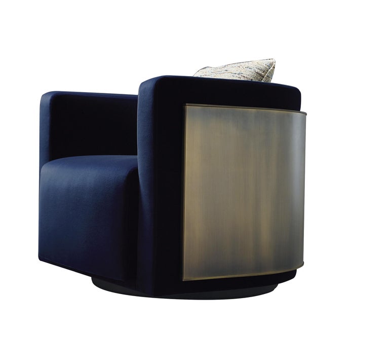 Promemoria Pervinca Armchair in Bronze and Fabric Cushion by Romeo ...