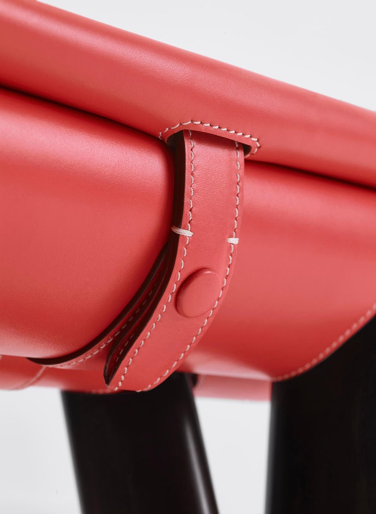 Promemoria Petit Nyx Stool in Black Maple and Leather by Romeo Sozzi ...