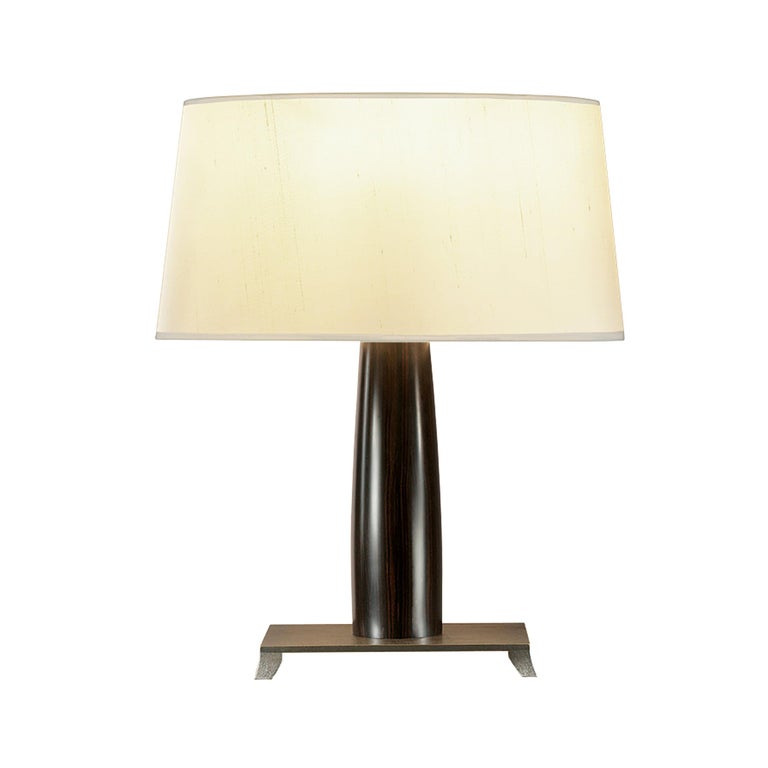 Promemoria Pia Table Lamp in Ebony and Silk Ecru Lampshade by Romeo ...