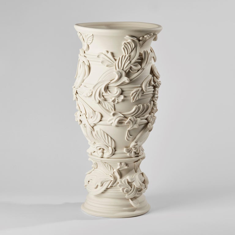 Promenade IV, a Unique Ceramic Sculptural Tall Vase in Porcelain by Jo ...