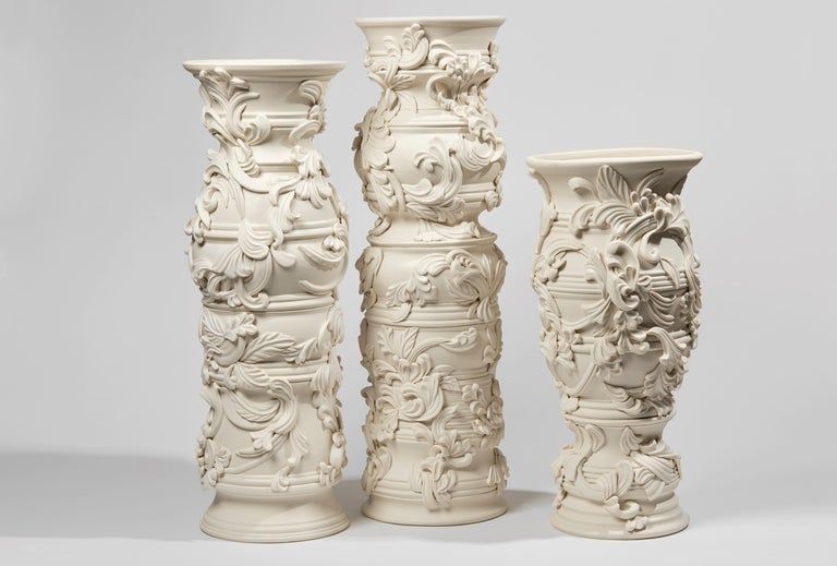 Promenade IV, a Unique Ceramic Sculptural Tall Vase in Porcelain by Jo ...