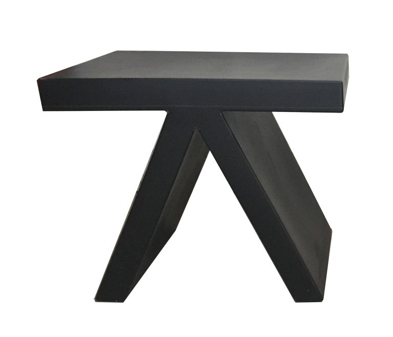 Prospero Rasulo Black Laquered Polyethylene Italian Vintage Pair Stools ...