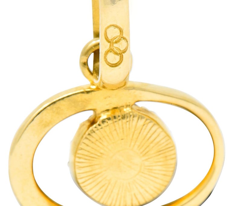 Protective Contemporary Diamond 18 Karat Gold Evil Eye Charm at 1stDibs