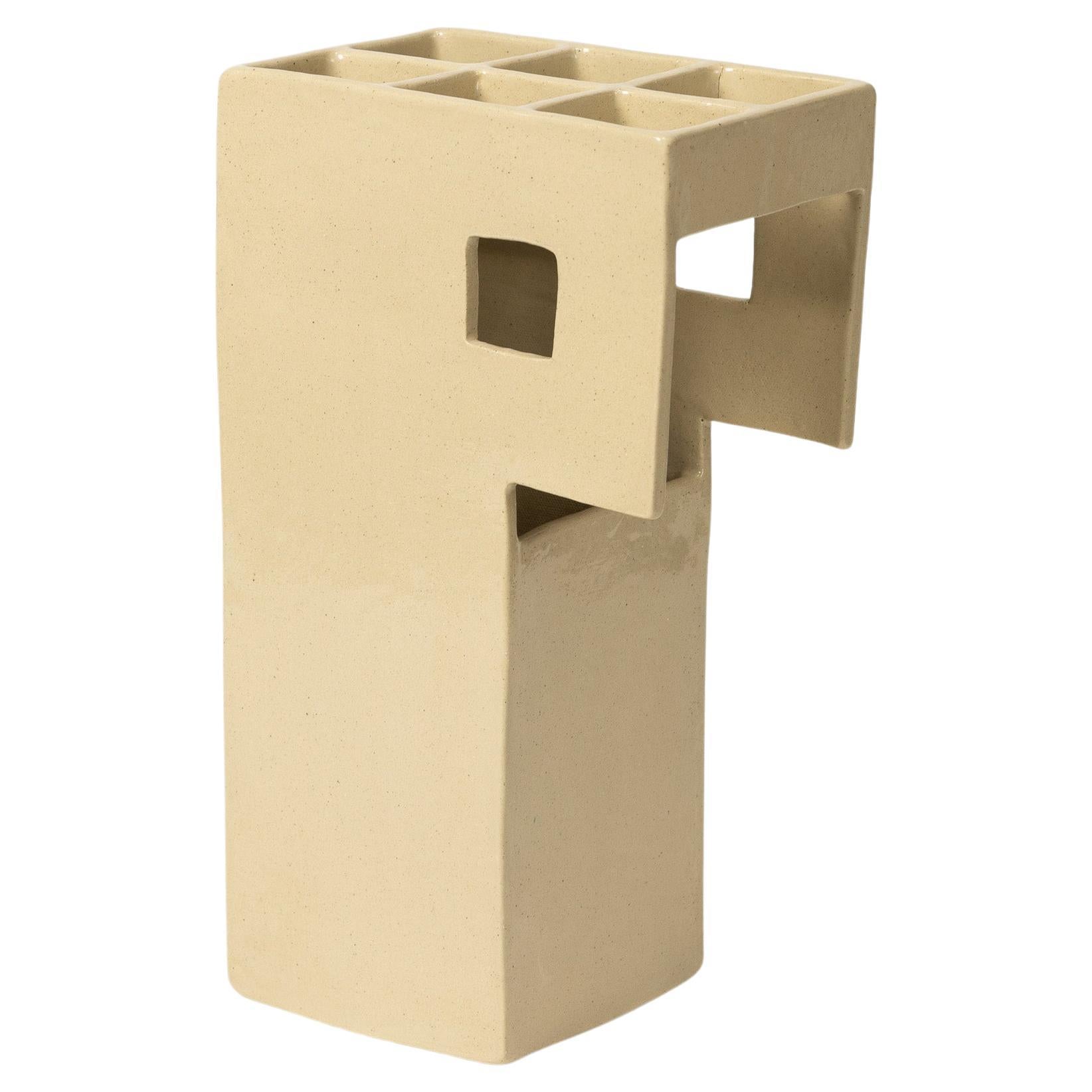 Mr. T Ceramic Table Lamp, Geometric, Brutalist, Square Table Light ...