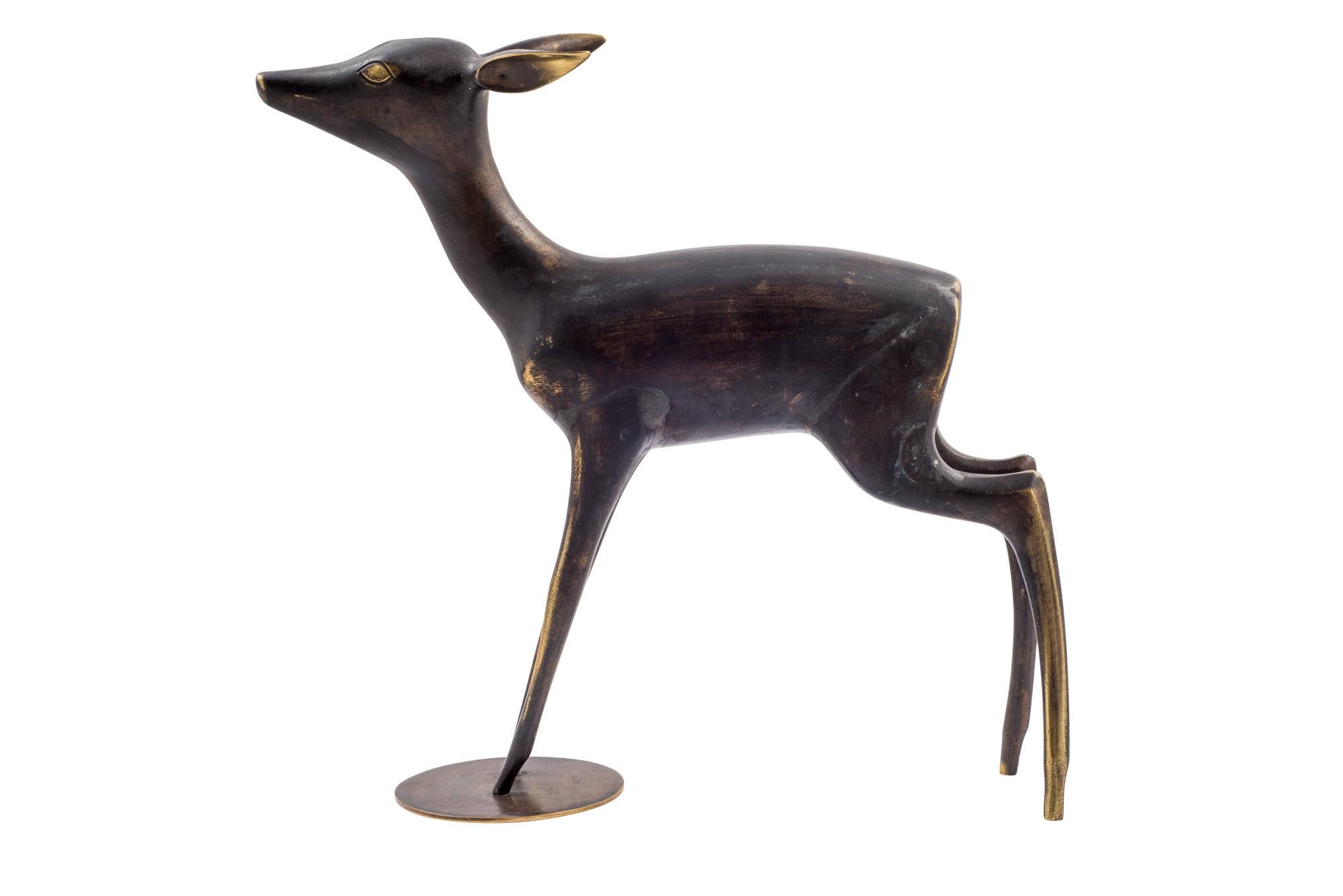 Prototype Model Deer Werkstätte Hagenauer Patinated Brass, circa 1930s ...