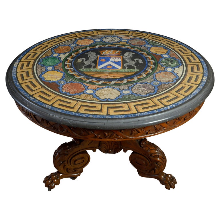 Provençal Walnut and Scagliola Centre Table For Sale at 1stDibs