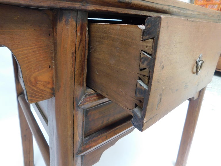 Provincial Chinese Offering Table with Two Drawers For Sale at 1stDibs