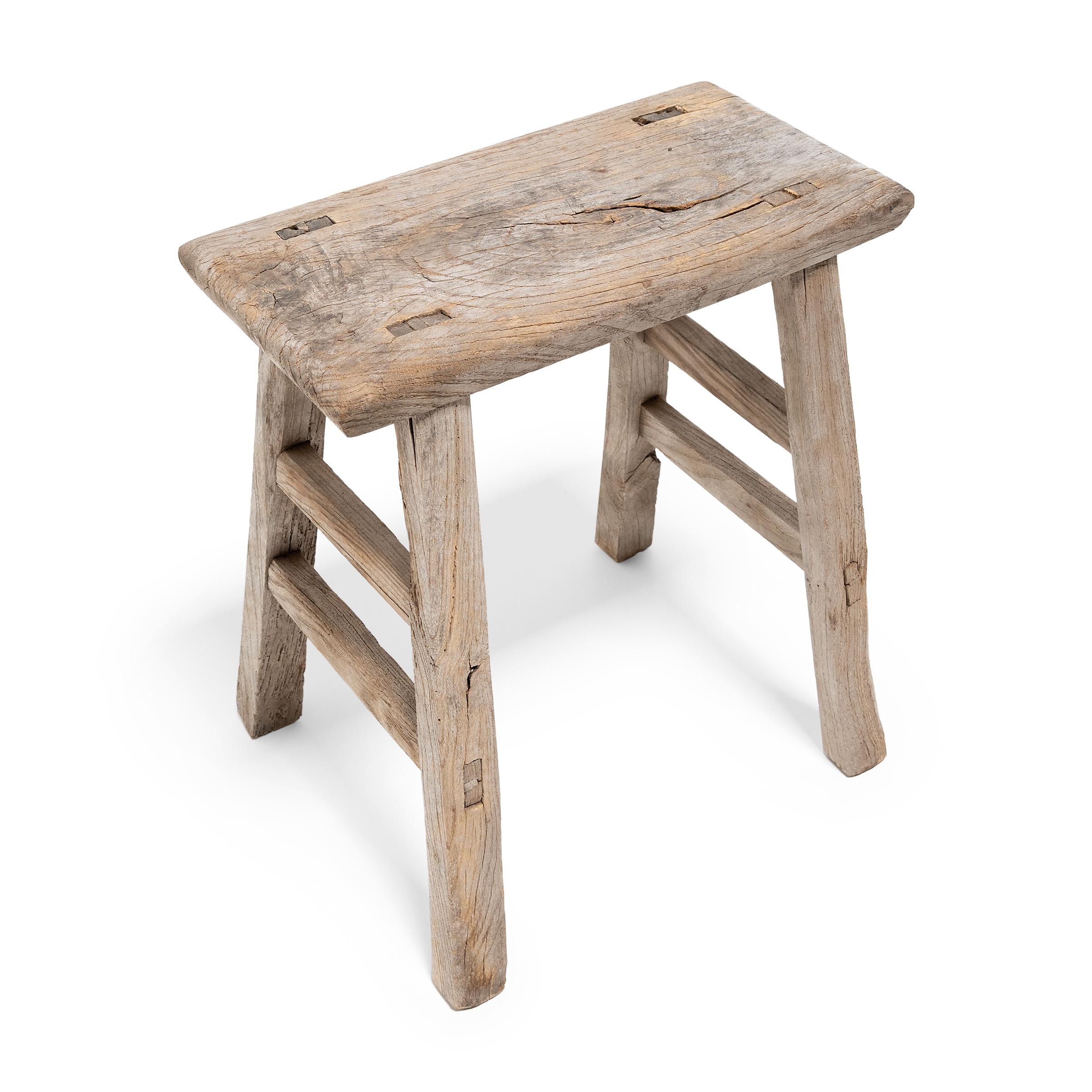 Provincial Chinese Splayed Leg Stool, c. 1900 at 1stDibs