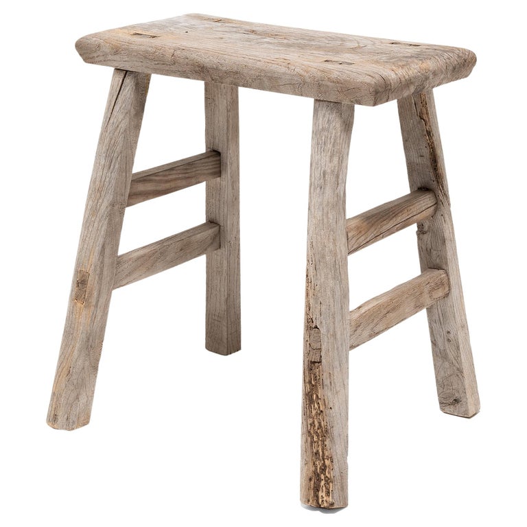 Provincial Chinese Splayed Leg Stool, c. 1900 For Sale at 1stDibs
