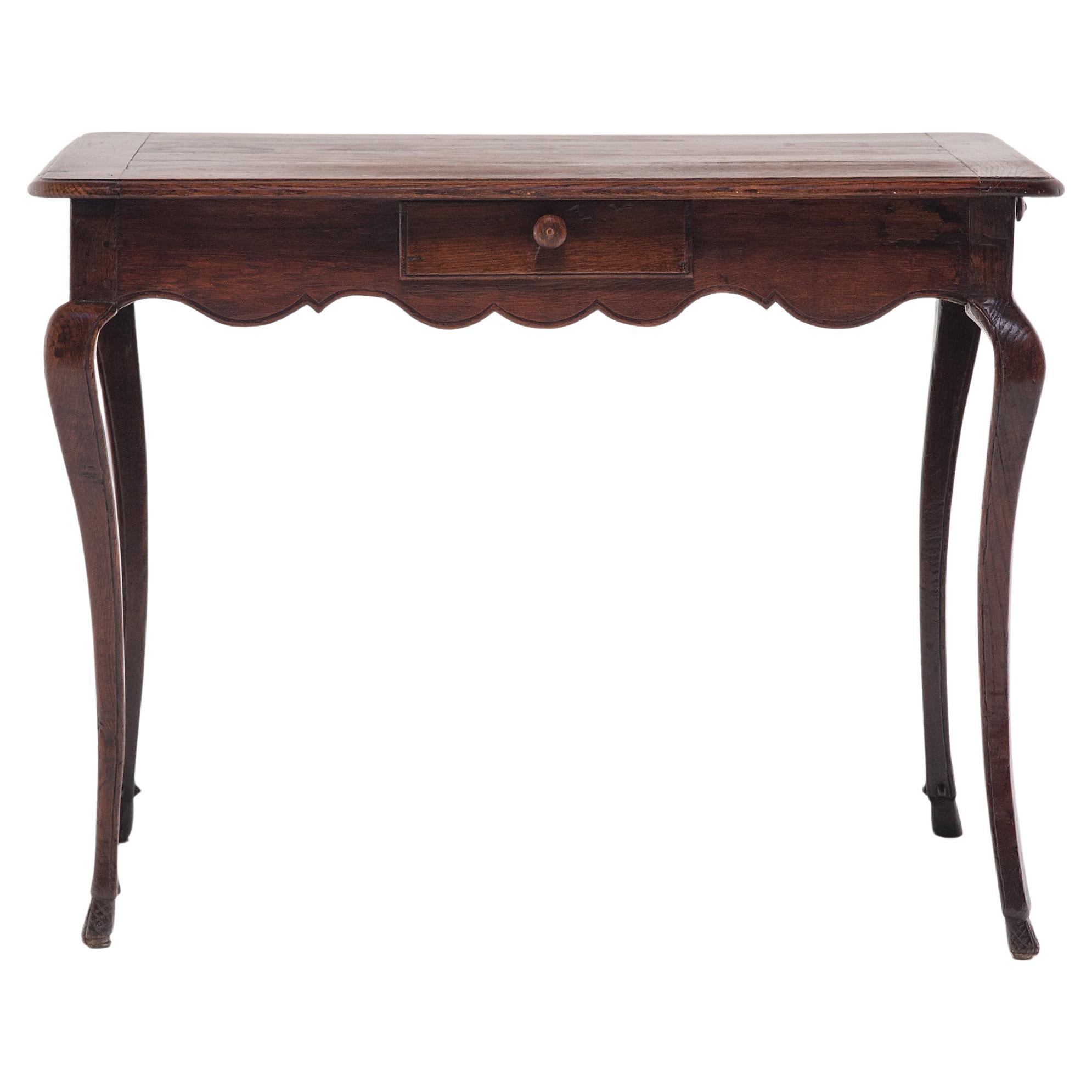 French Provincial Marble Top Two-Drawer Server with Original Decoration ...