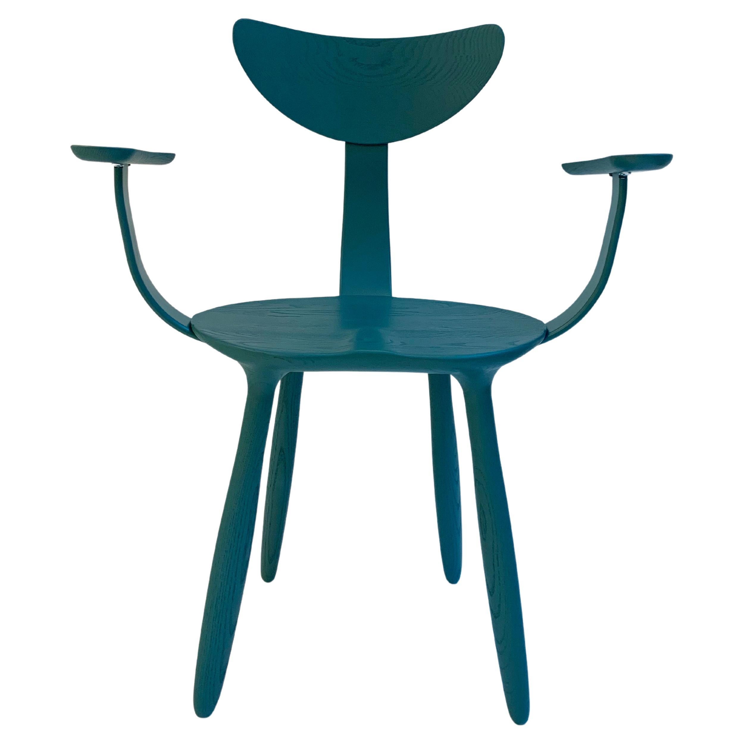 Night Blue Stained Ash Daiku Bench 120 by Victoria Magniant For Sale at ...