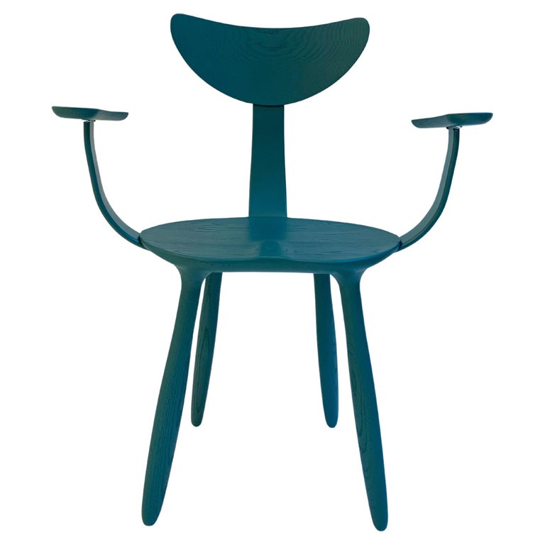 Prussian Blue Stained Ash Daiku Armchair by Victoria Magniant For Sale ...