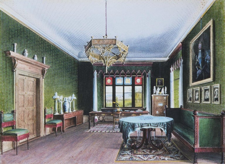 Prussian folding table from Fischbach Castle, around 1820, mahogany For ...