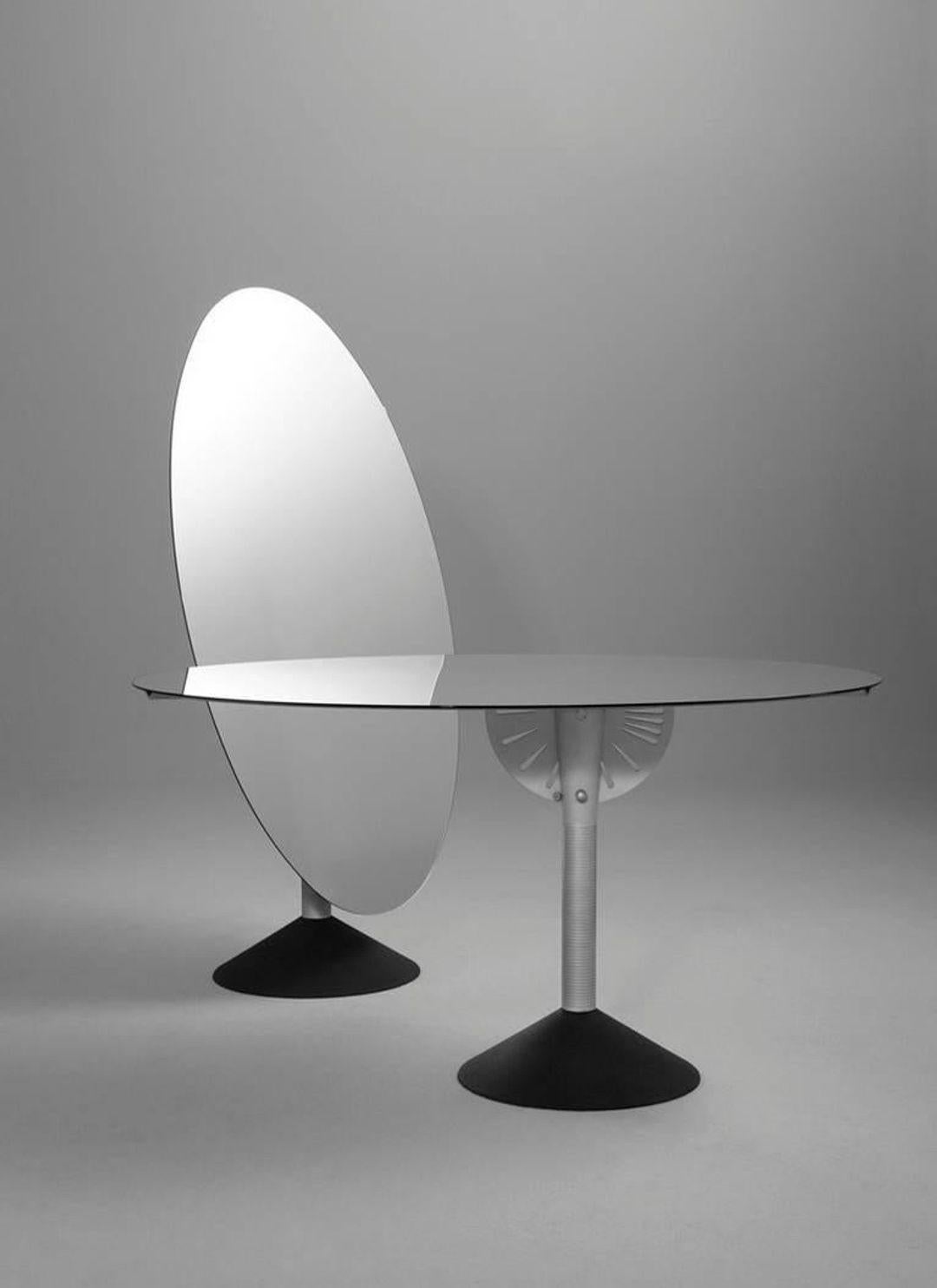 Psiche Table Mirror Silver and Dark Grey Aluminum by Driade For Sale at ...