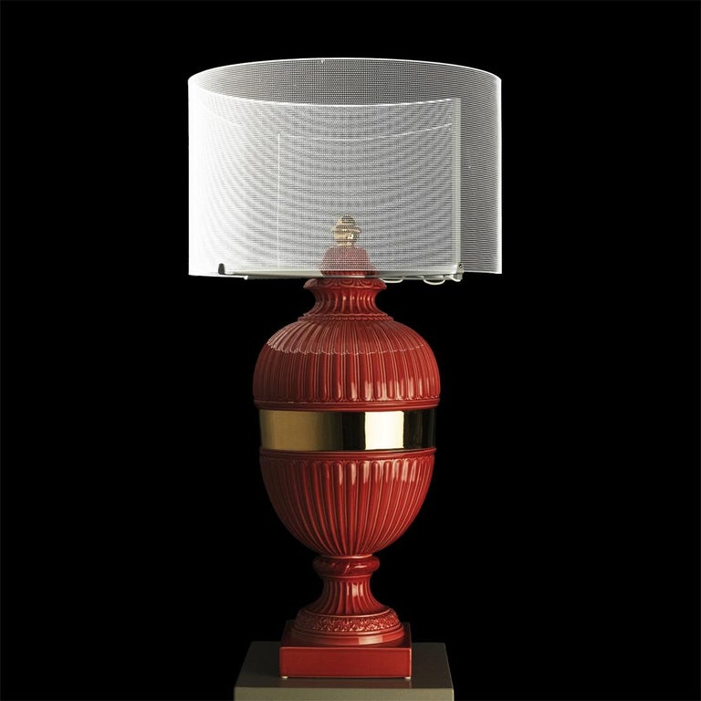 Psyche Touch Lamp, Pompeian Red and Gold For Sale at 1stDibs