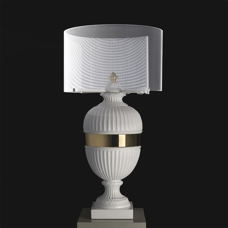 Psyche Touch Lamp, White and Gold For Sale at 1stDibs