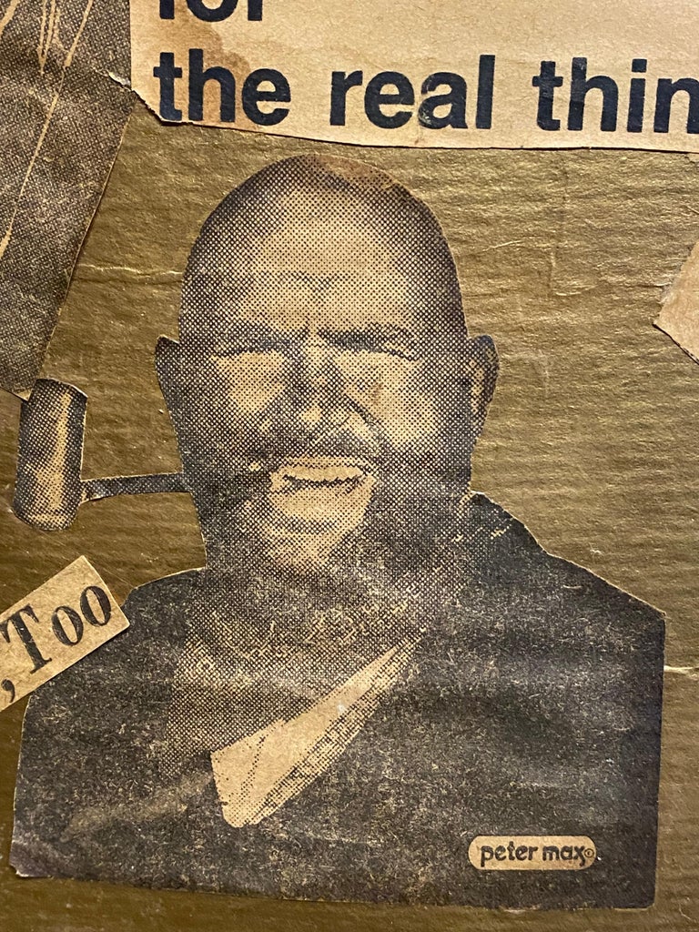 Psychedelic 60s Counter Culture Collage Packing Crate For Sale at 1stDibs