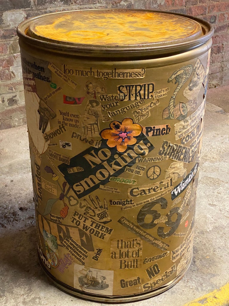 Psychedelic 60s Counter Culture Collage Packing Crate For Sale at 1stDibs