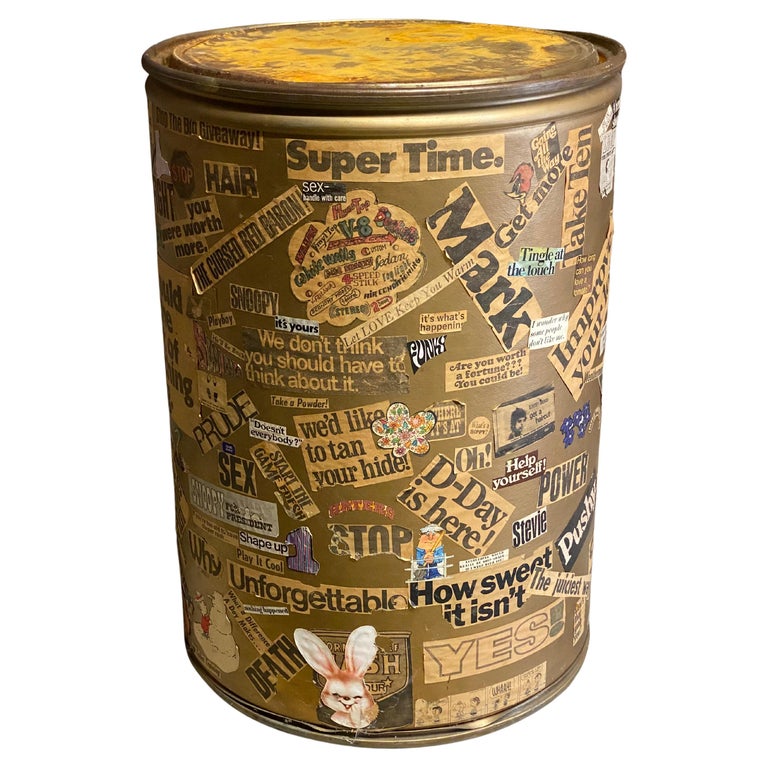 Psychedelic 60s Counter Culture Collage Packing Crate For Sale at 1stDibs