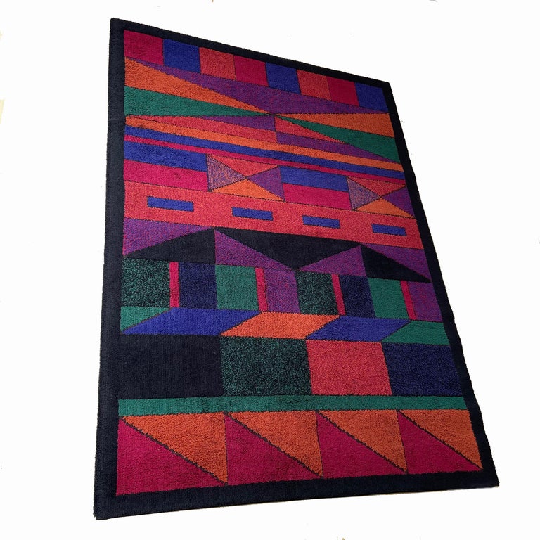 Psychedelic Memphis Style abstract Rug Carpet by Atrium Tefzet, Germany ...