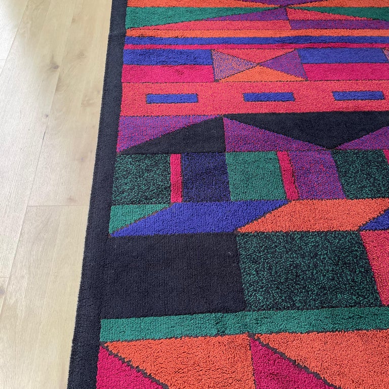 Psychedelic Memphis Style abstract Rug Carpet by Atrium Tefzet, Germany ...