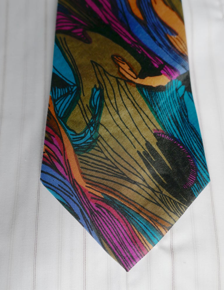 Psychedelic Vintage Retro Silk Tie, Classic from 1960s For Sale at ...