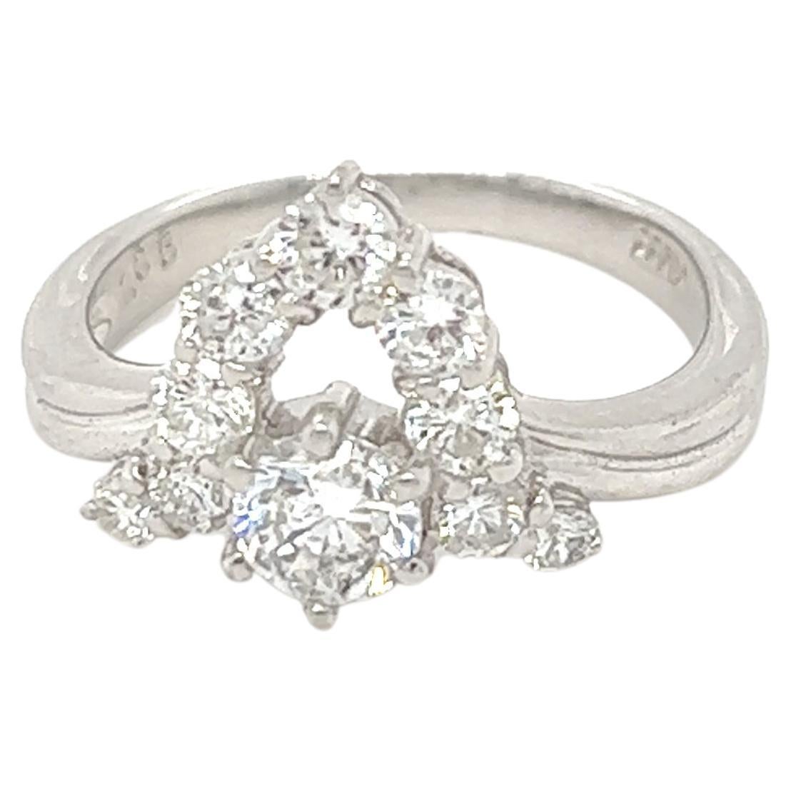 Platinum PT900 Diamond Ring For Sale at 1stDibs | pt900 ring price ...