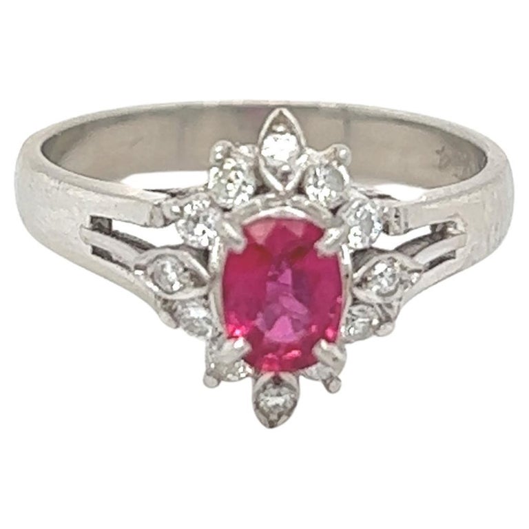 PT900 Charming Ruby Dimond Ring For Sale at 1stDibs
