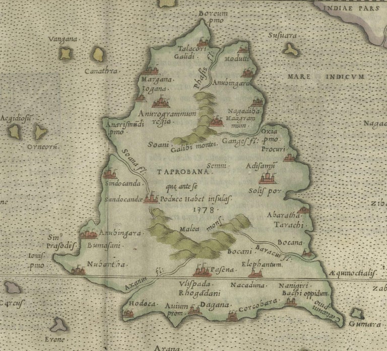 Ptolemy's Map of Asia Depicting the Island of Ceylon, Taprobana (Sri ...