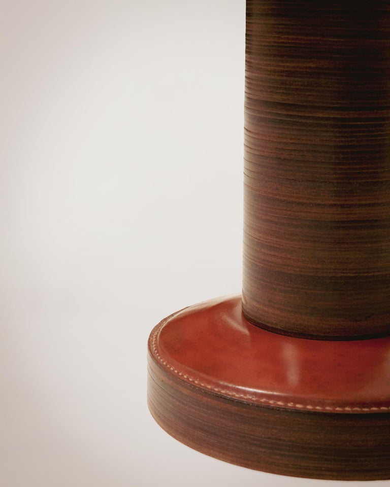 Pual Dupré Lafon for Hermes Leather Lamp For Sale at 1stDibs