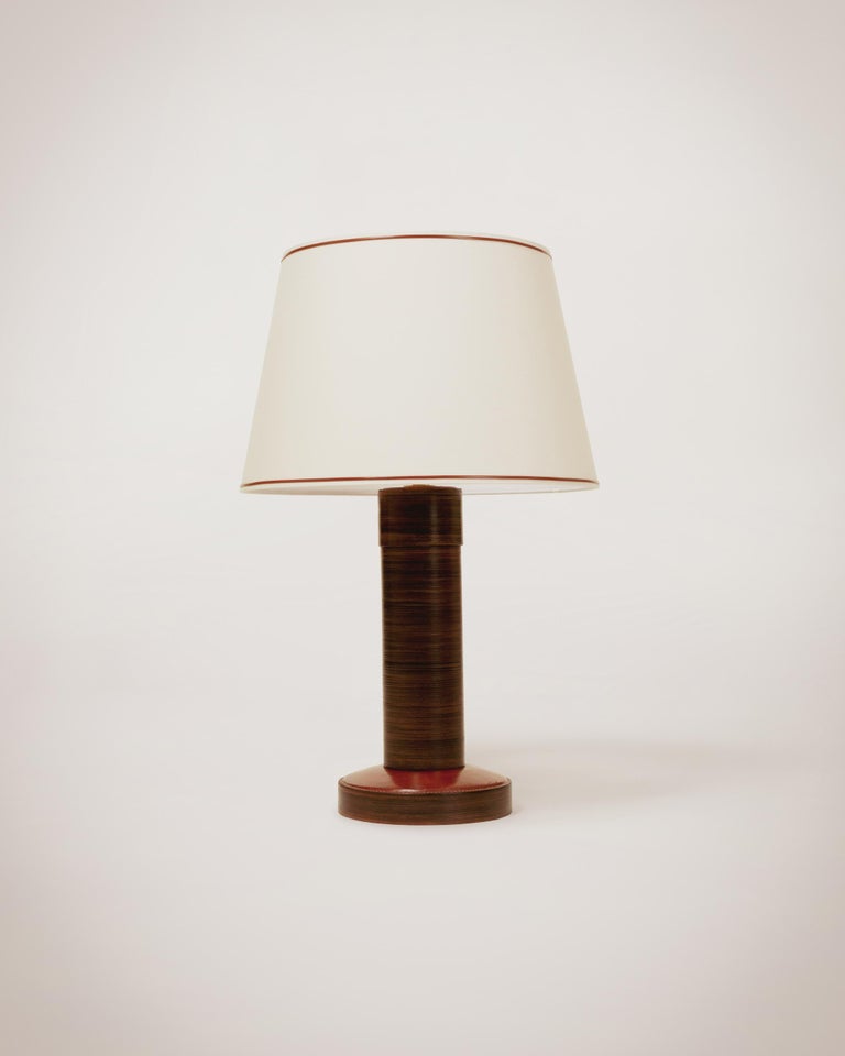 Pual Dupré Lafon for Hermes Leather Lamp For Sale at 1stDibs