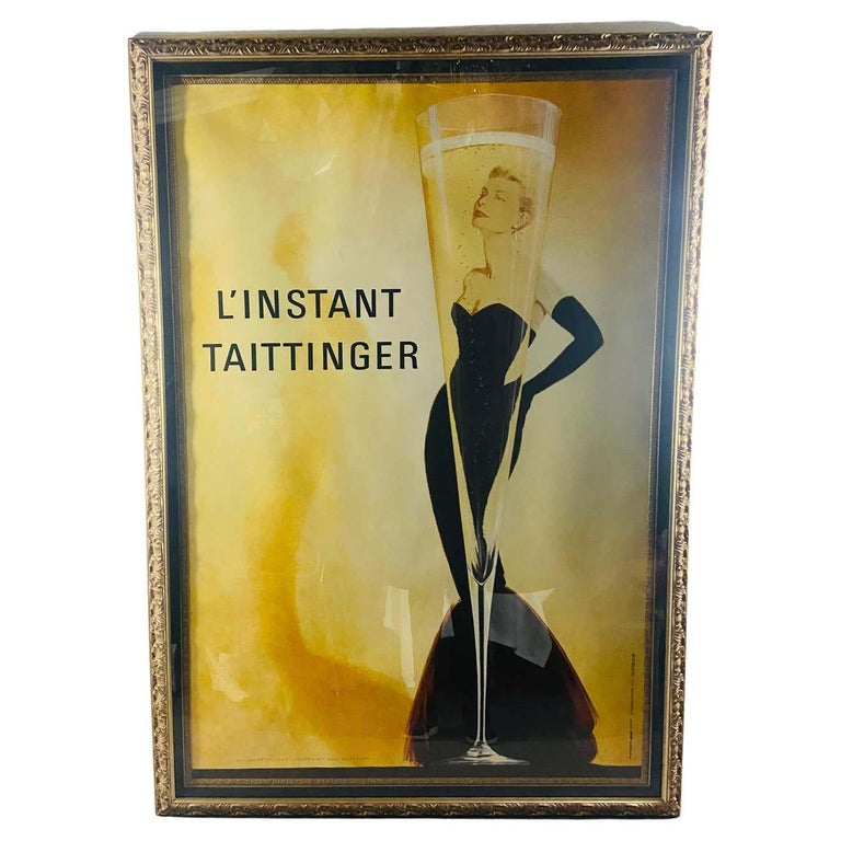 Publicic Conseil - French 1980's Publicic Conseil L'instant Taittinger Poster For Sale at 1stDibs