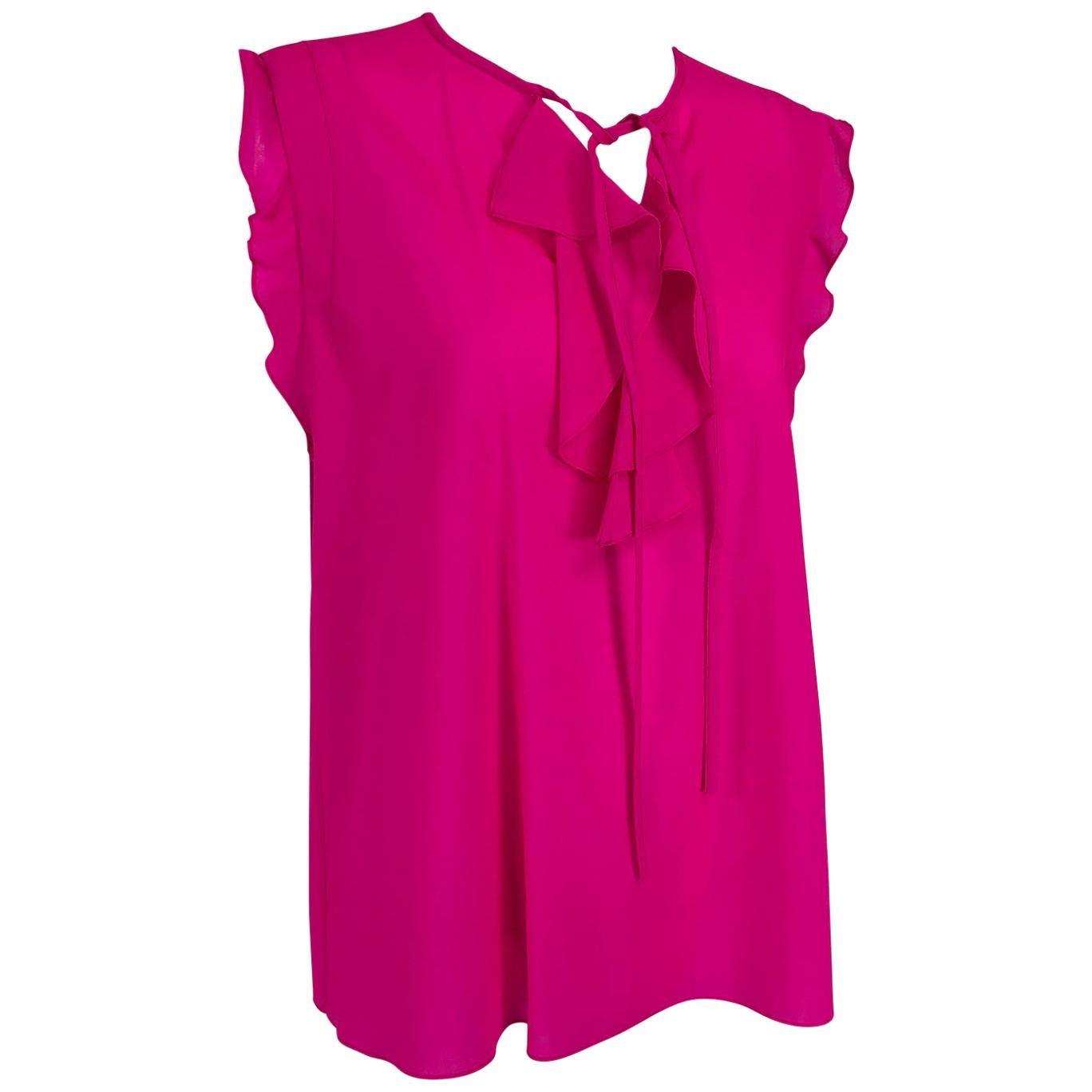 Pucci Hot Pink Ruffle Neck Sleeveless Top 40 at 1stDibs | hot pink ...