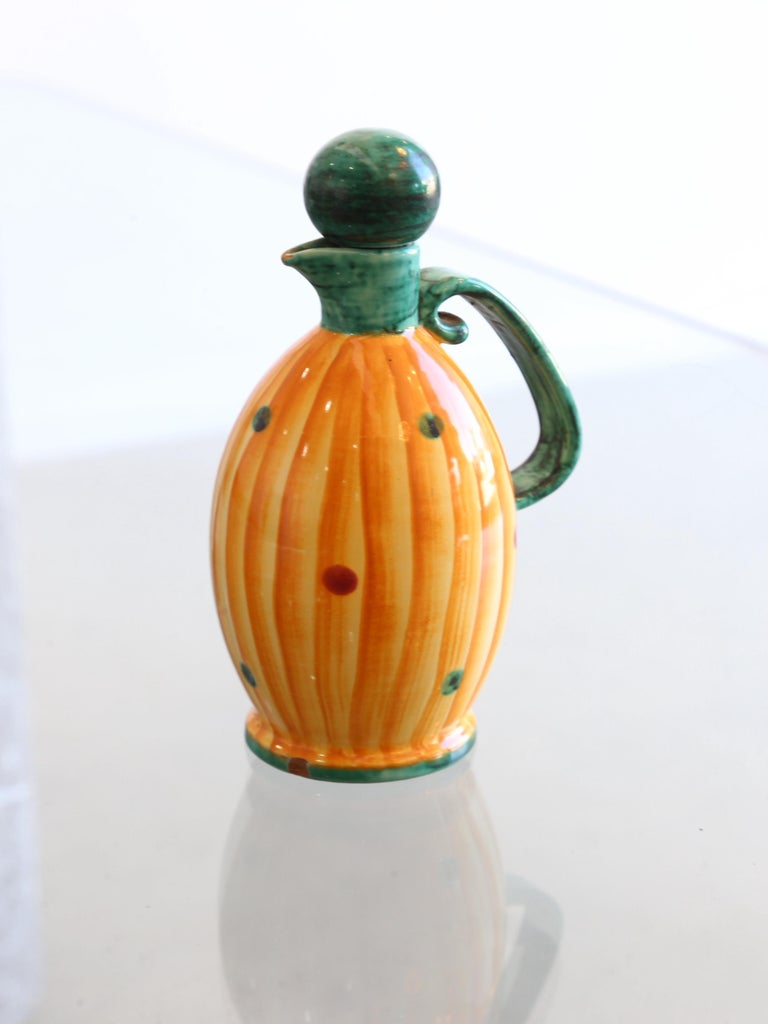 Pucci Umbertide Hand Painted Olive Oil Ceramic Bottle, 1950s For Sale ...