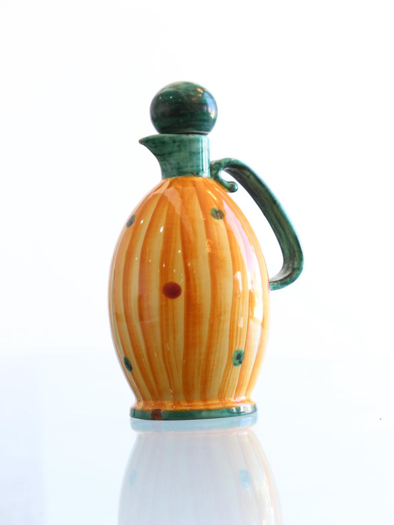 Pucci Umbertide Hand Painted Olive Oil Ceramic Bottle, 1950s For Sale ...
