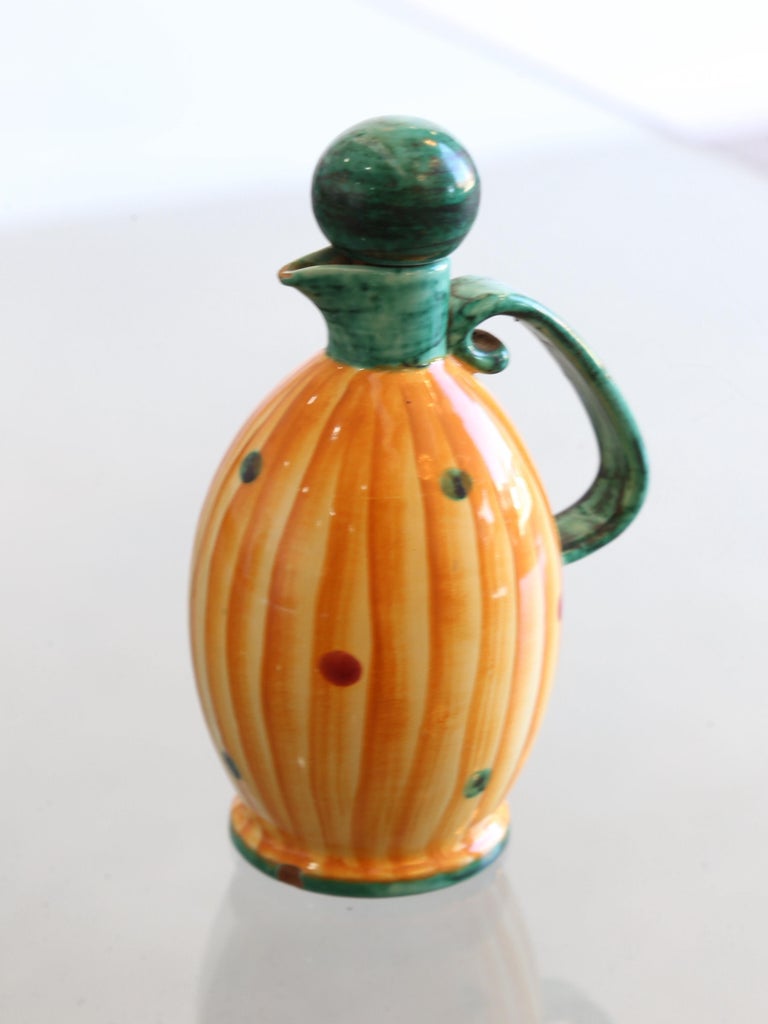 Pucci Umbertide Hand Painted Olive Oil Ceramic Bottle, 1950s For Sale ...