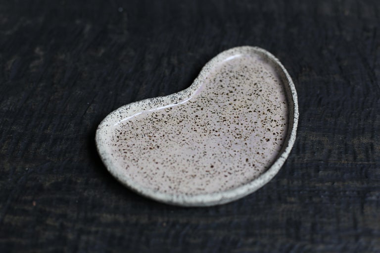Puddle Plate in Stracciatella Clay and Pale Lilac Glaze, Small For Sale ...