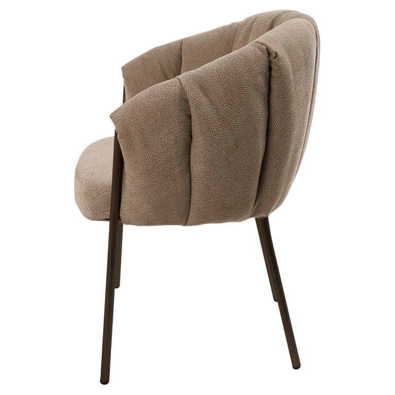Puffin Dining Chair, Titanio, Upholstered in Stingray Schumacher Fabric ...
