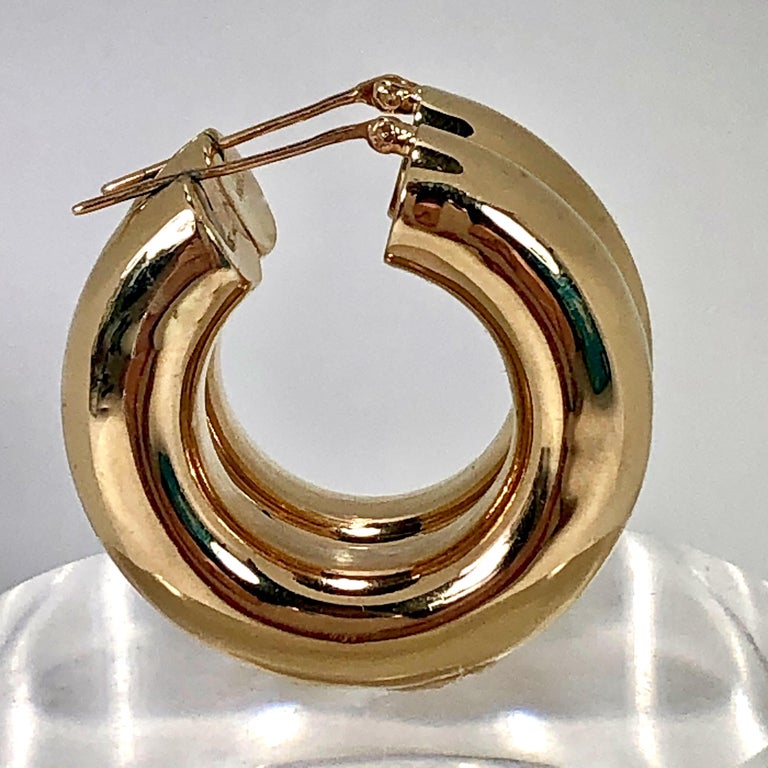 Wide Gold Hoop Earrings 1 1/4 Inch Diameter by 5/16 Inch Thick at ...