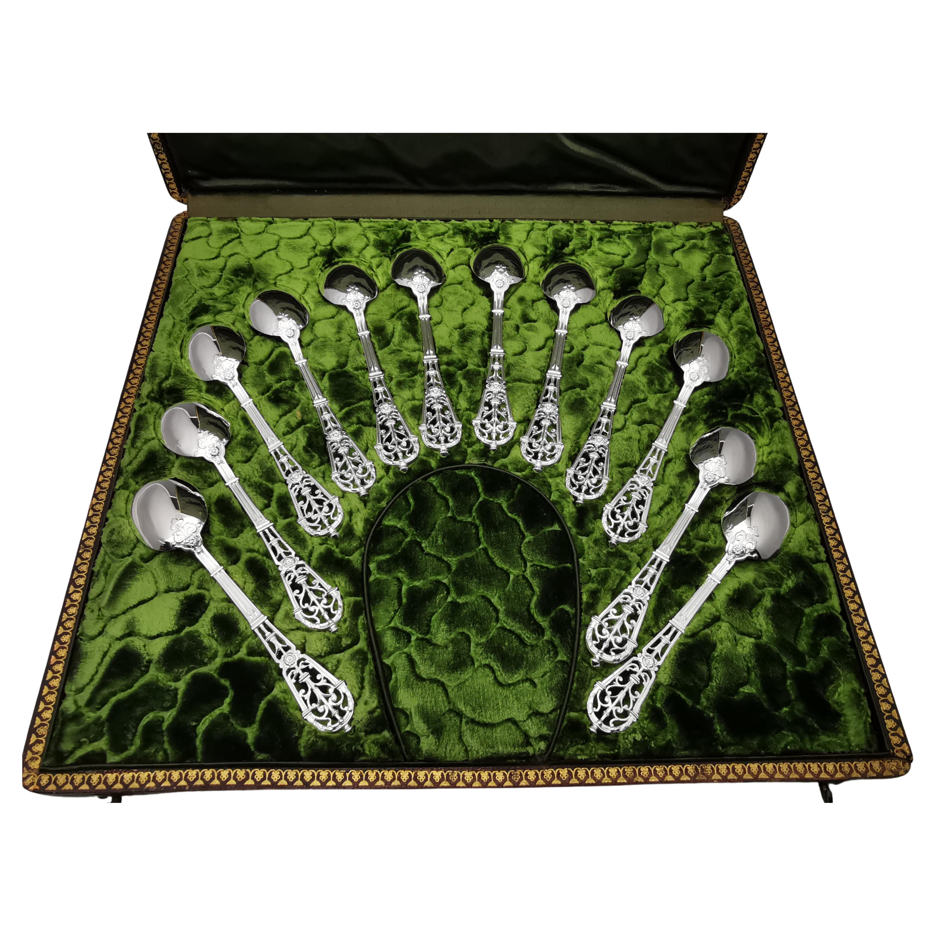 Antique Set of 12 Sterling Silver Teaspoons, 9.77 Toz, circa 1900 at ...