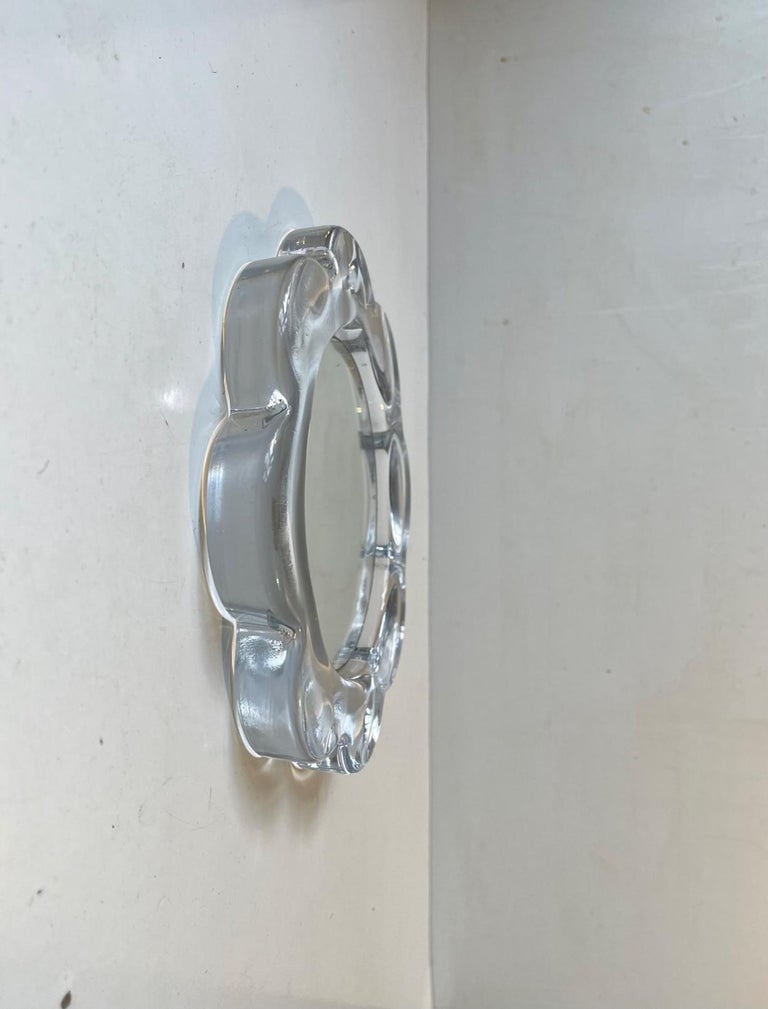 Pukeberg Sweden Sunflower Mirror in Art Glass, 1970s For Sale at 1stDibs