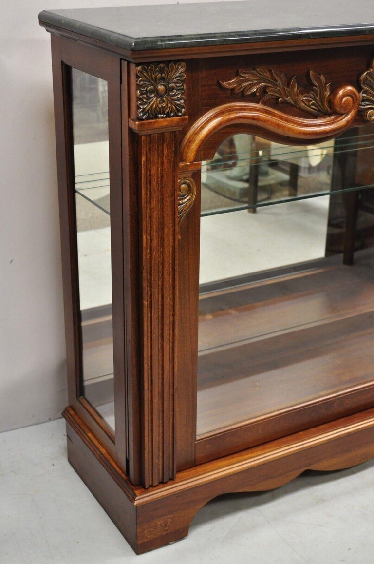 Pulaski Italian Cherry Wood Slide Glass Door Display Cabinet Console ...
