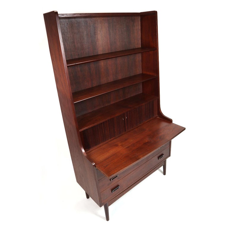 Pull-Out Desk Top Borge Mogensen Danish Teak Bookcase Tambour Door ...