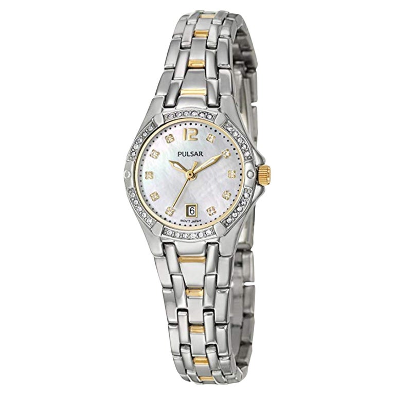 Pulsar Crystal Steel Mother of Pearl Dial Women's Quartz Watch PXT915 ...