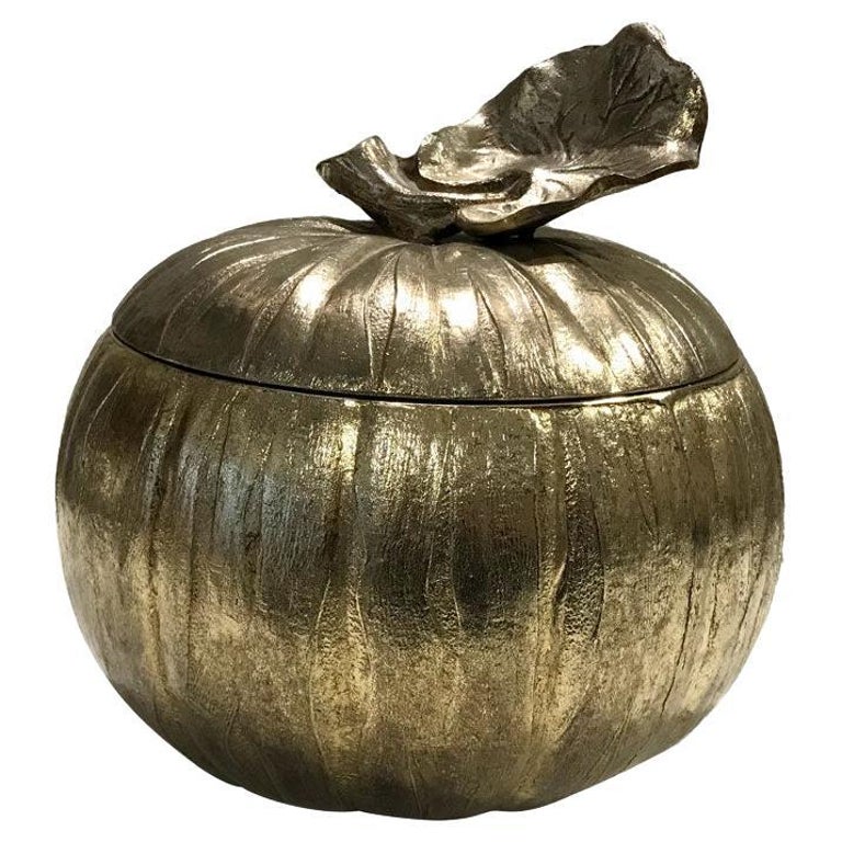 Pumpkin Ice Bucket Designed by Mauro Manetti, Silver Plated, circa 1970 ...