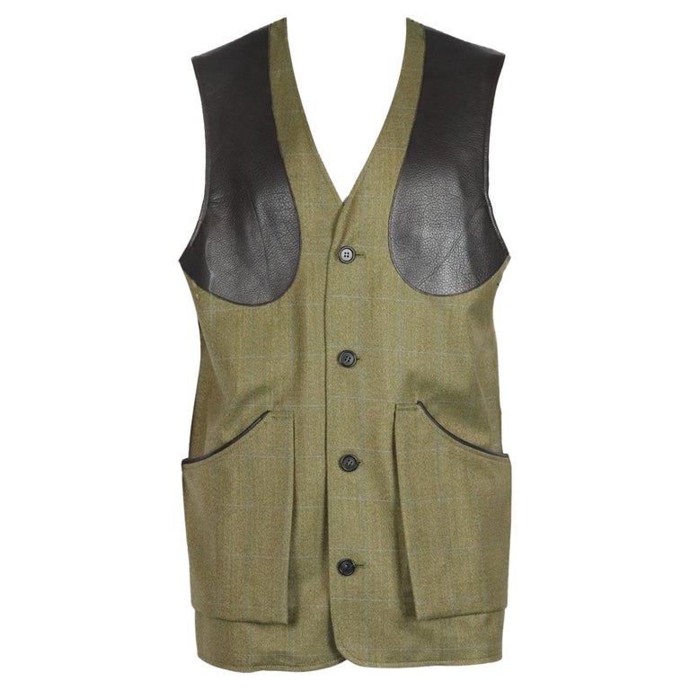 Purdey Men's Checked Wool Blend Vest Large For Sale at 1stDibs