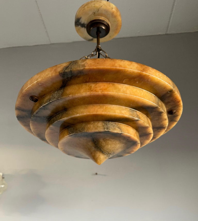 Pure Art Deco and Perfect Size, Multi Layered Alabaster Ceiling Light ...