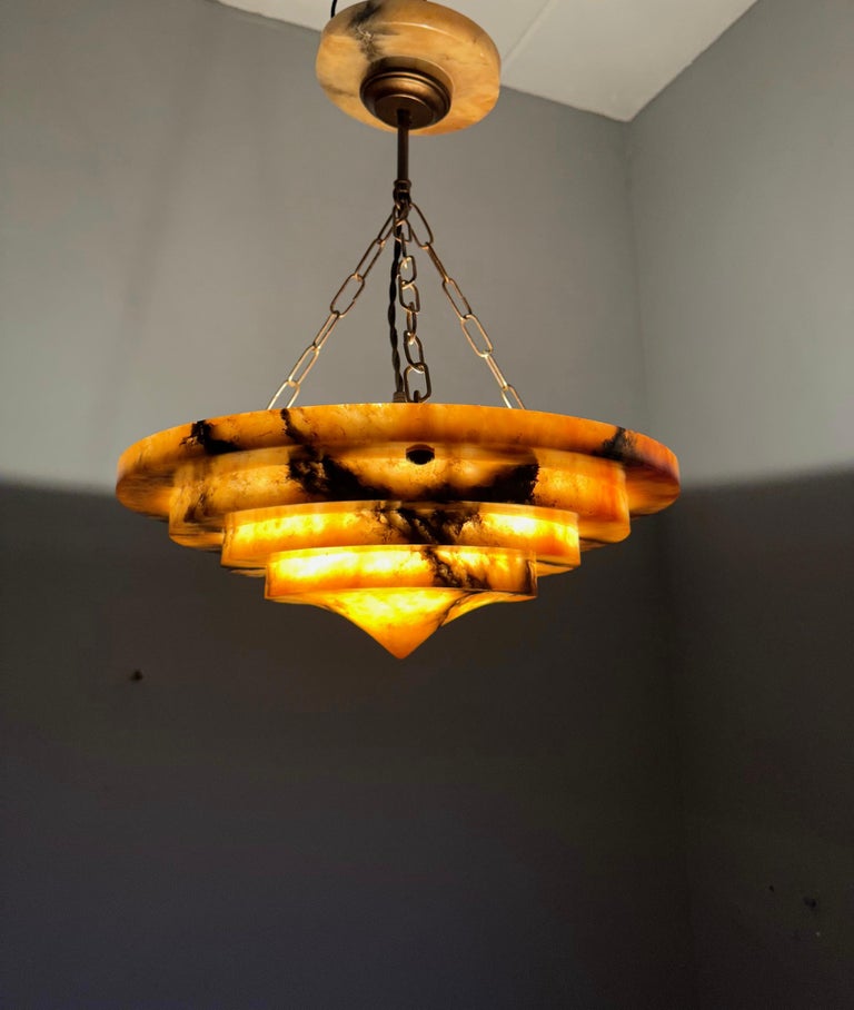 Pure Art Deco and Perfect Size, Multi Layered Alabaster Ceiling Light ...