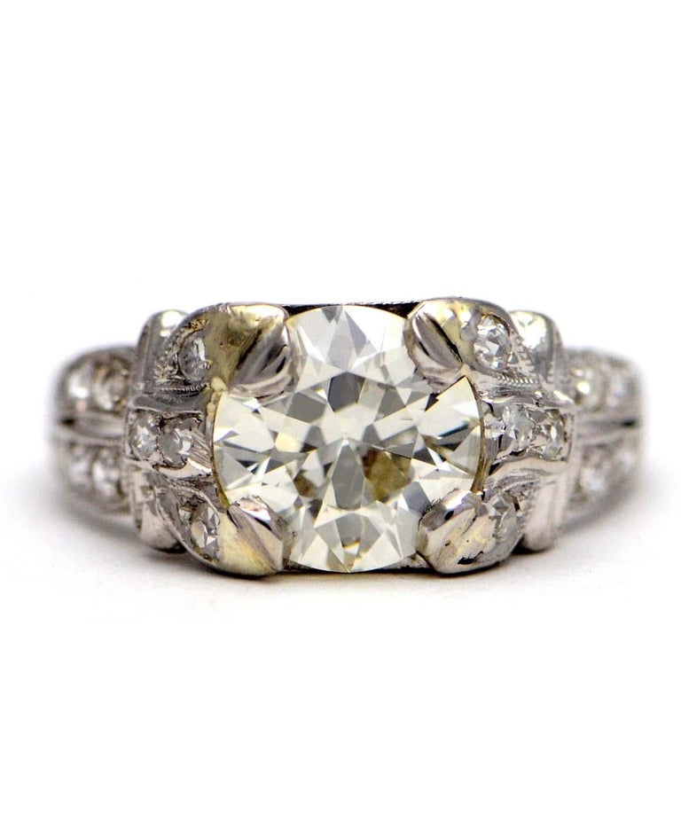 Pure Platinum 1.77 Carat Diamond Antique Ring 3.5 Grams at 1stDibs | 3. ...