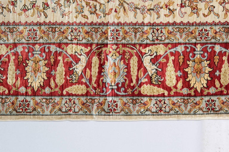 Pure Silk Rugs, Pictorial Turkish Rugs, Hereke Carpet with Signature at ...